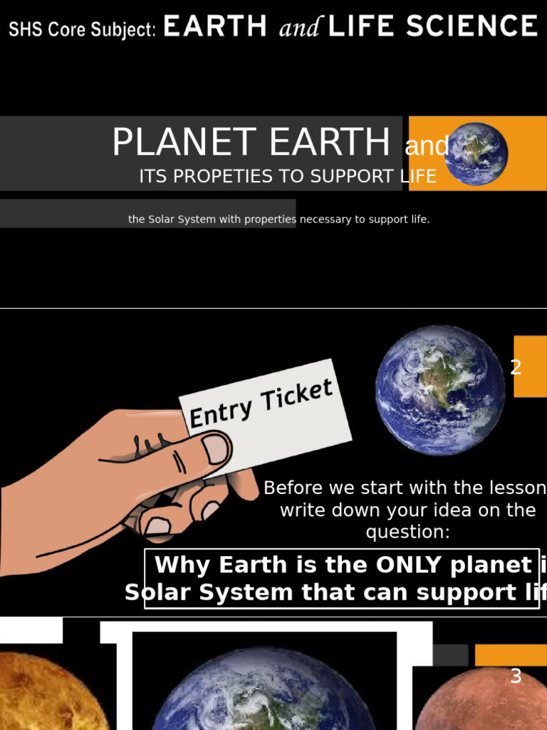 SHS Q1 WEEK 1 Recognize The Uniqueness of Earth Being The Only Planet ...