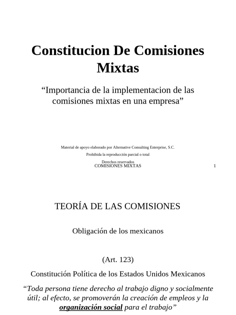 Comisiones Mixtas | PDF | Derecho laboral | Valores