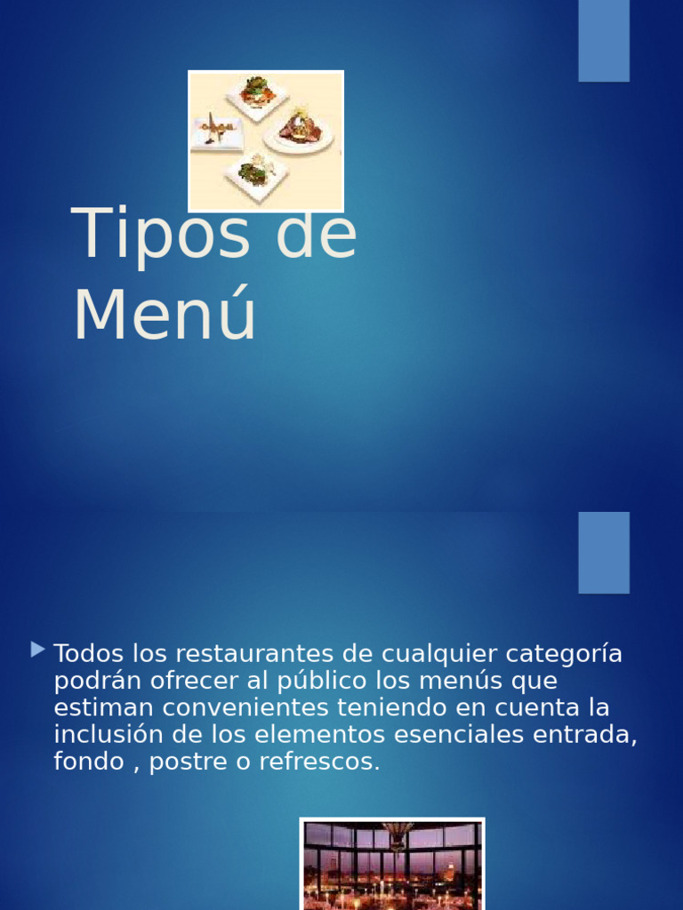15-02semana 15. Tipos de Menu | PDF | Restaurantes | Menú