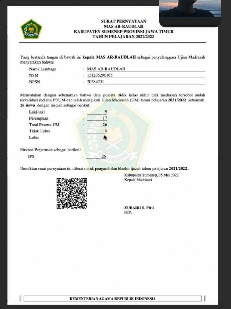 Contoh Format Surat Pernyataan Dari PDUM | PDF