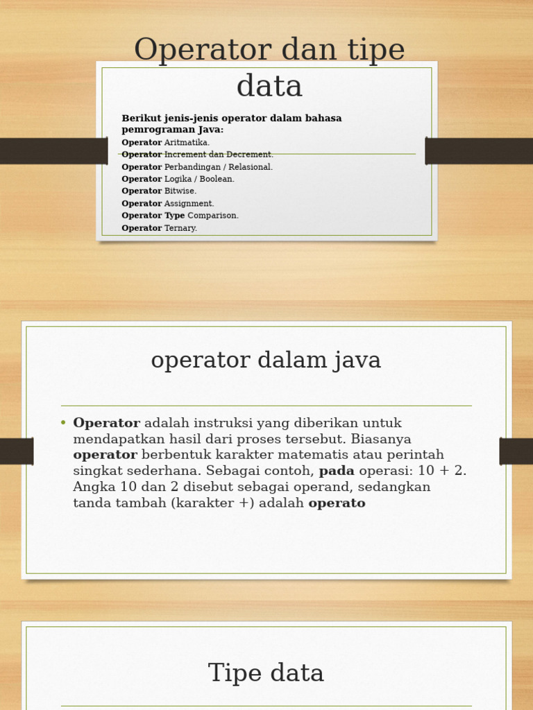 Construktor (Operator Dan Tipe Data Java) | PDF | Komputer