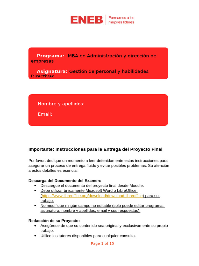 ENEB Gestión de Personal y Habilidades Directivas 2024 | PDF | Liderazgo | Business