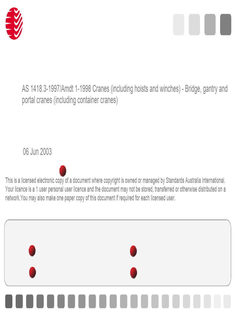 As 1418.3-1997 Amdt 1-1998 Cranes - Including Hoists and Wi | PDF
