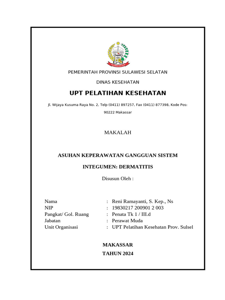 MAKALAH Dermatitis | PDF