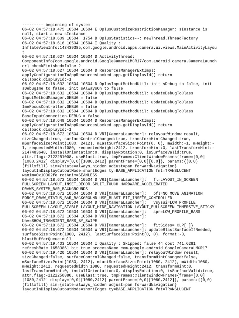 Android Camera Debug Log | PDF | Software | Computing