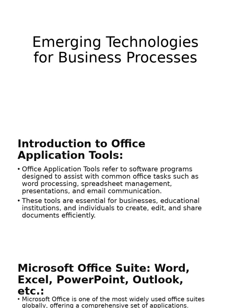 Lec 3 Emerging Technologies For Business Processes | PDF | Cloud ...