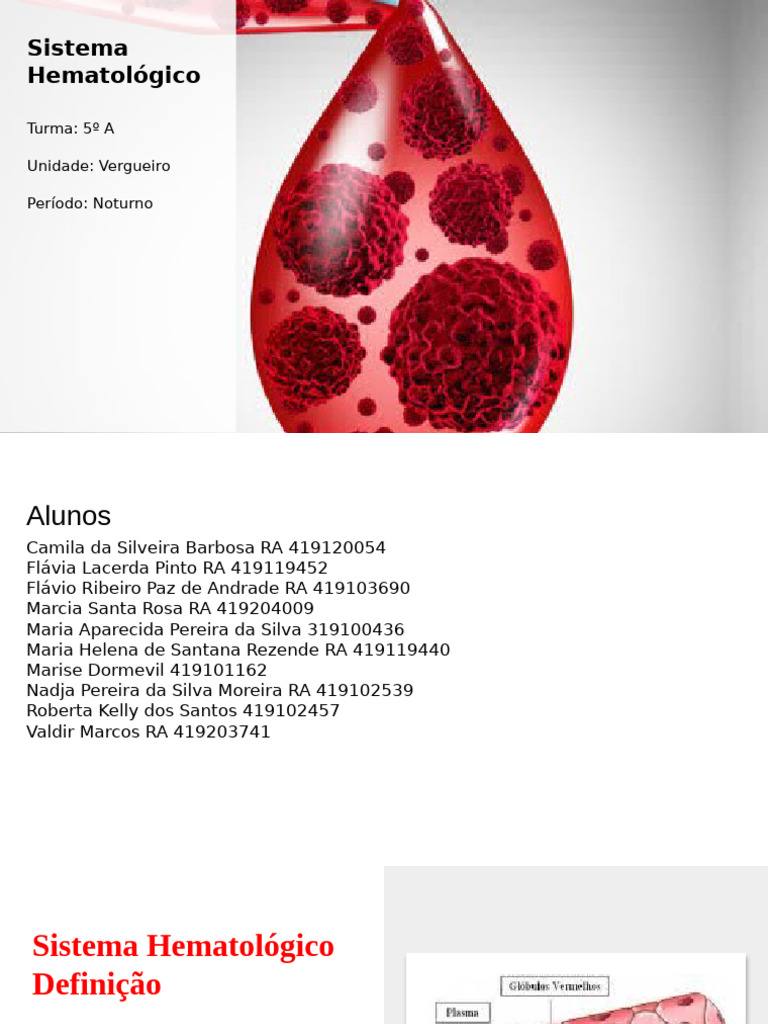 Sistema Hematológico | PDF | Sangue | Medicina Clínica