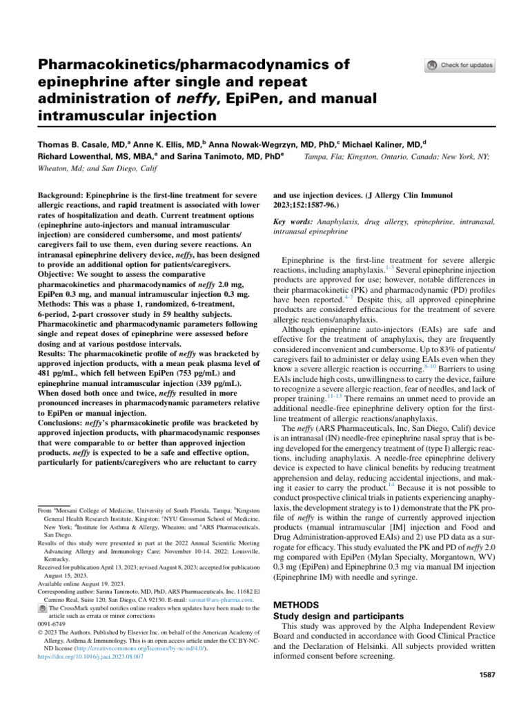epipen revisao | PDF | Epinephrine Autoinjector | Pharmacokinetics