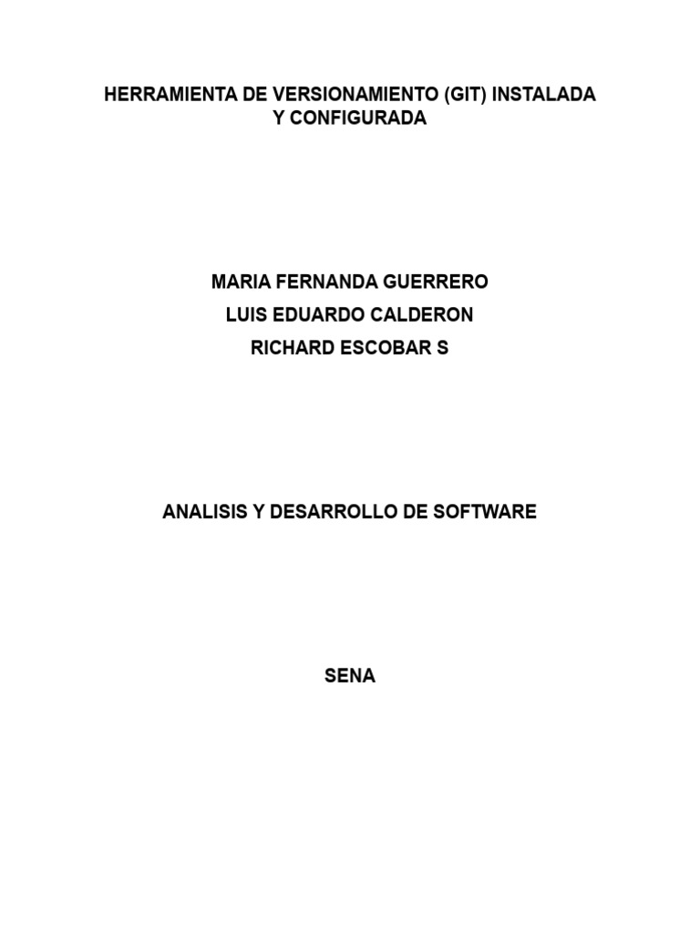 HERRAMIENTA DE VERSIONAMIENTO INSTALADA Y CONFIGURADA | PDF | Control de versiones | Informática