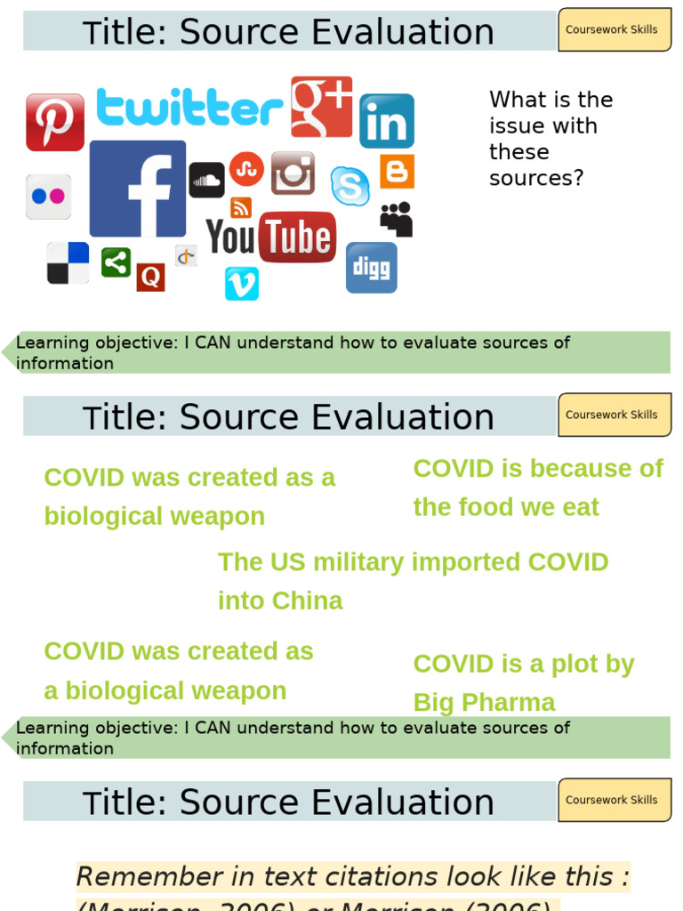 Source Evaluation PPT 3 | PDF | Credibility | Learning