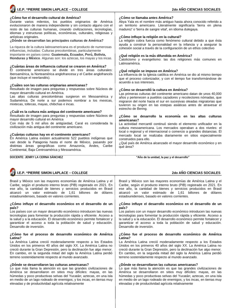 CC - SS. 2do - 13-03 | PDF | Américas | America latina