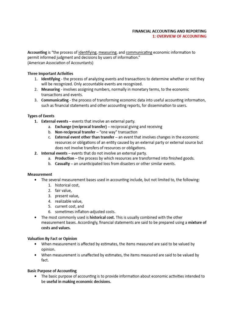 Prelim - FAR - Chapters 1-4 (CFAS) | PDF | Balance Sheet | Financial ...