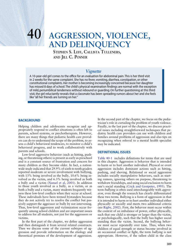Aggression, Violence | PDF | Aggression | Bullying
