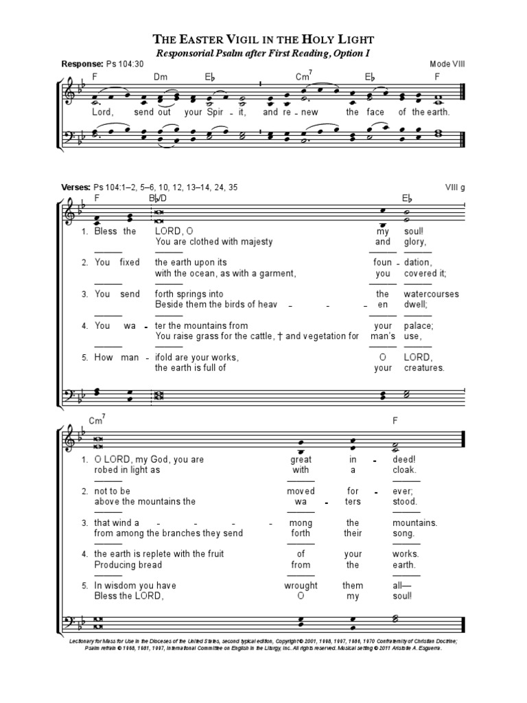 Modal Responsorial Psalms - Easter Vigil Years ABC | PDF | Mass ...