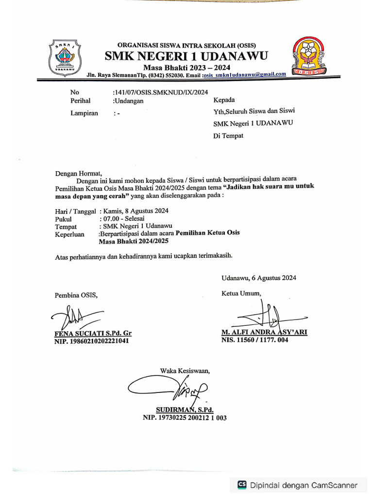 Jadwal Pilketos Masa Bhakti 2024 2025 | PDF