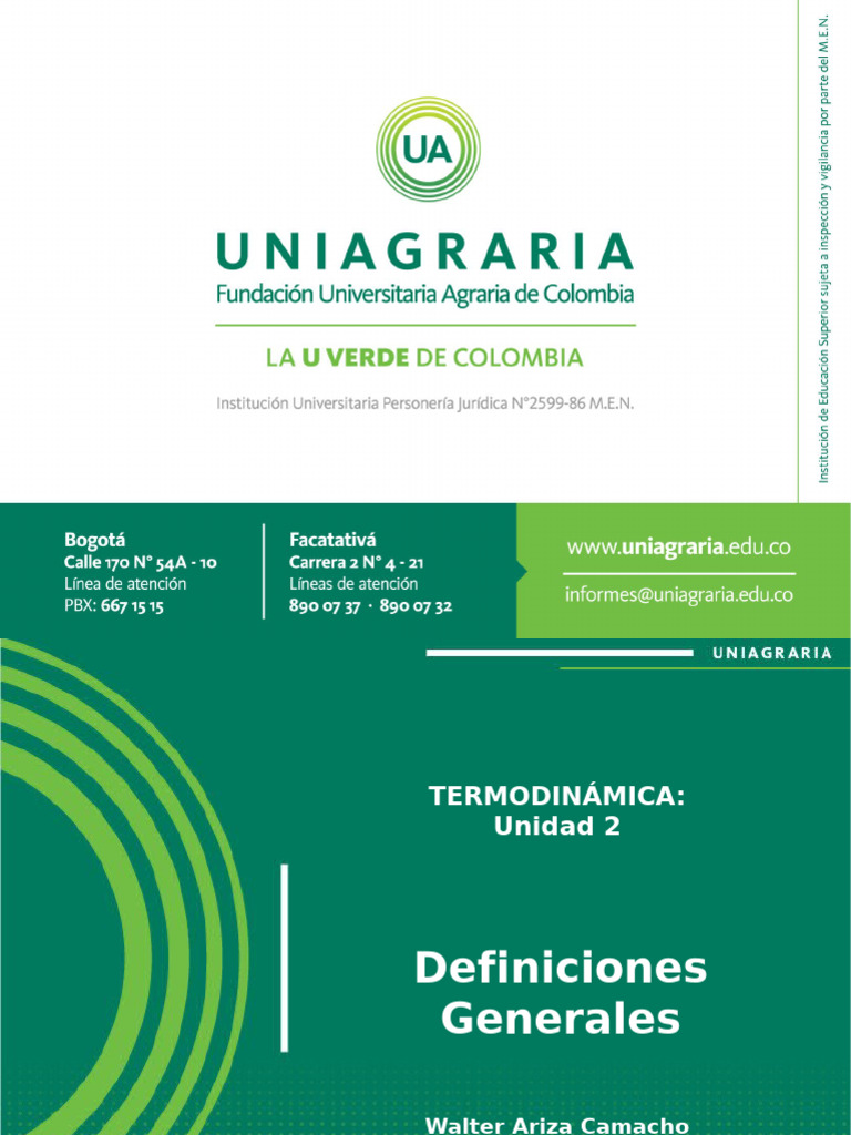 Termodinamica - Unidad1 - IntroduccionTermo y Conceptos Fundamentales y Hechos Experimentales ...