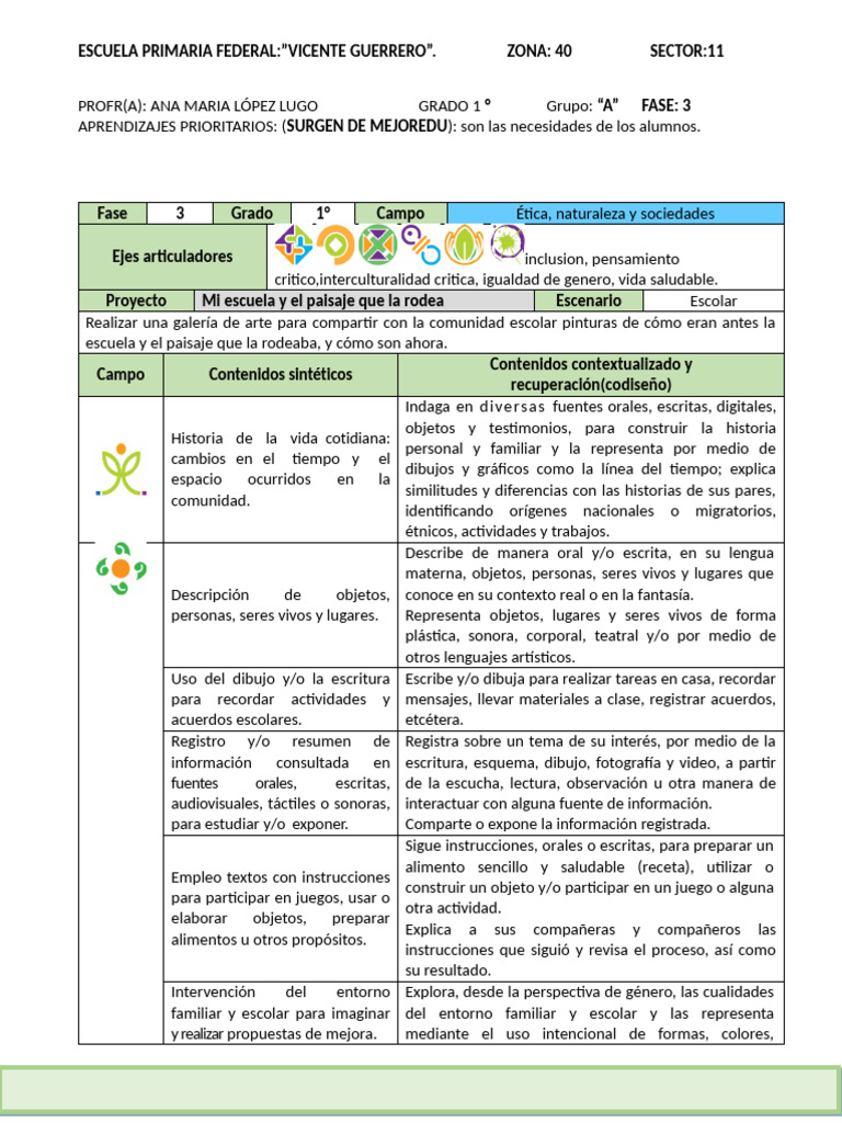 1er Grado Septiembre - 04 Mi Escuela y El Paisaje Que La Rodea (2023-2024) | PDF | Escuelas ...
