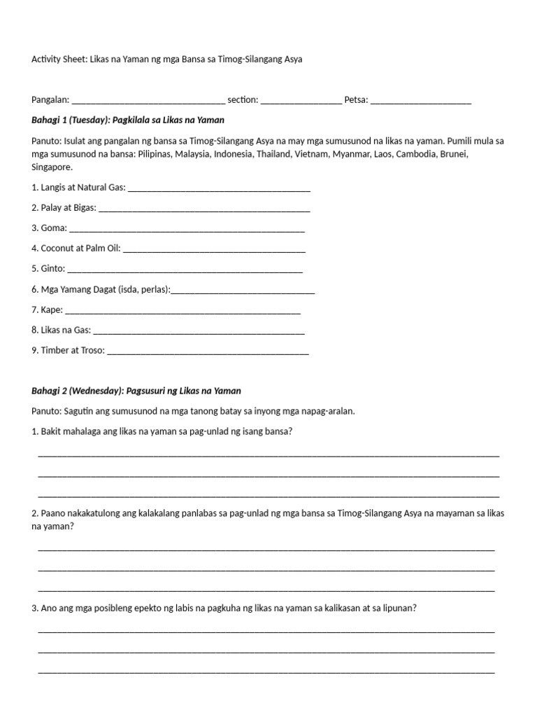 Activity Sheet in Ap7 1 | PDF