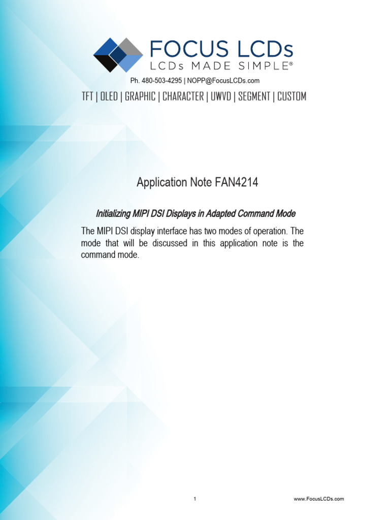 MIPI DSI Command Mode Initialization Guide | PDF | Computer ...