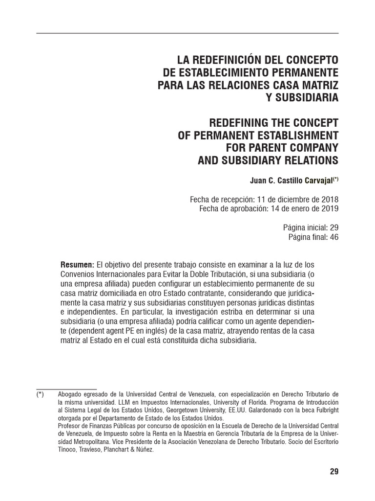 La redefinición del concepto de establecimiento permanente | PDF ...