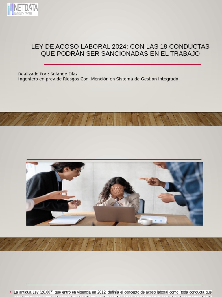 Power de 18 Puntos Aplican Segun Ley de Acoso Laboral 2024-Empresa Netdata Chile | PDF | Acoso ...