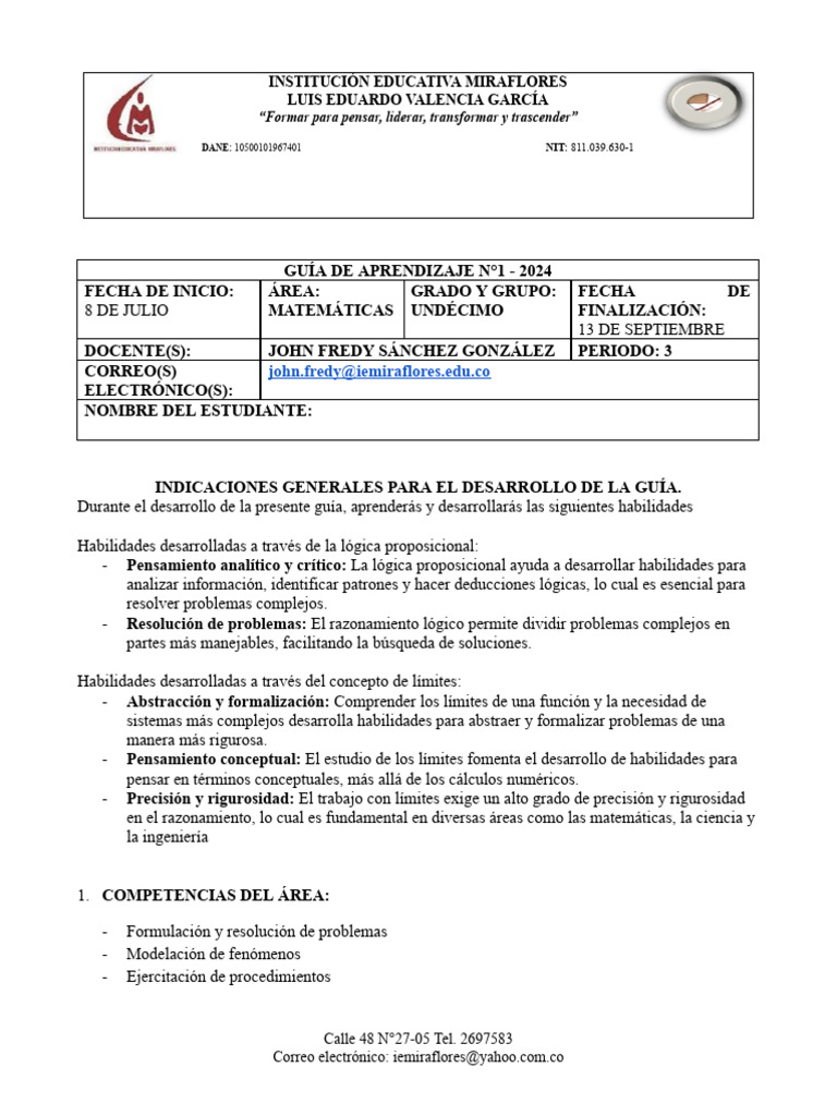 Matemã Ticas 11 3P | PDF | Proposición | Secuencia