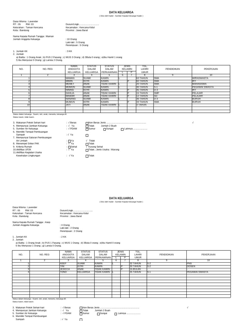 Administrasi PKK-DASA WISMA (JAWABAN) | PDF