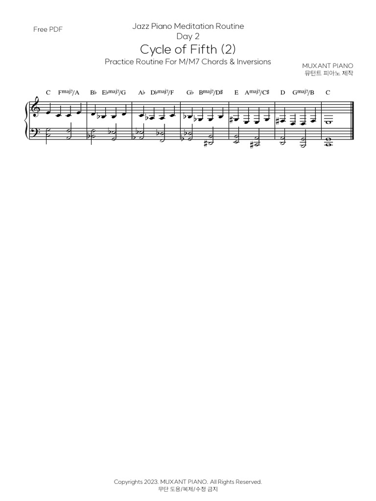Jazz Piano Meditation DAY 2 Cycle of Fifth (2) | PDF