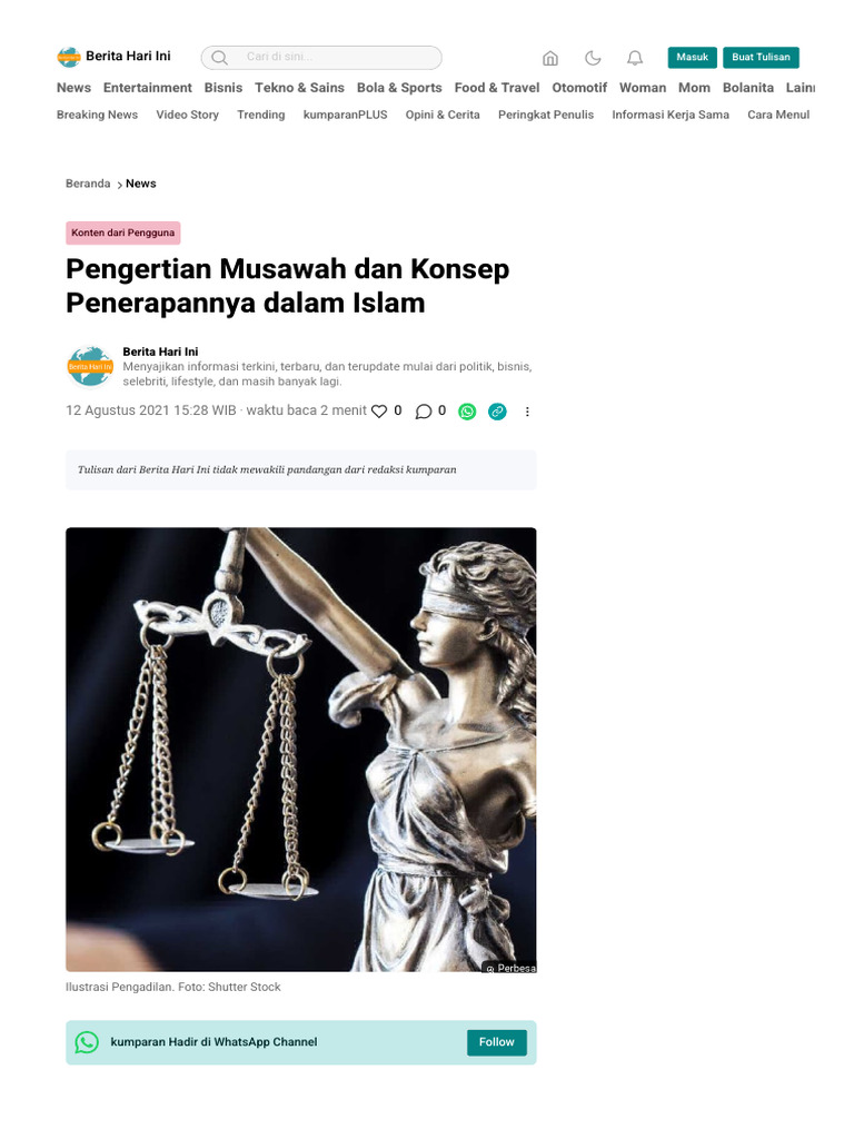 Konsep dan Penerapan Musawah dalam Islam | PDF | Politik | Ilmu Sosial