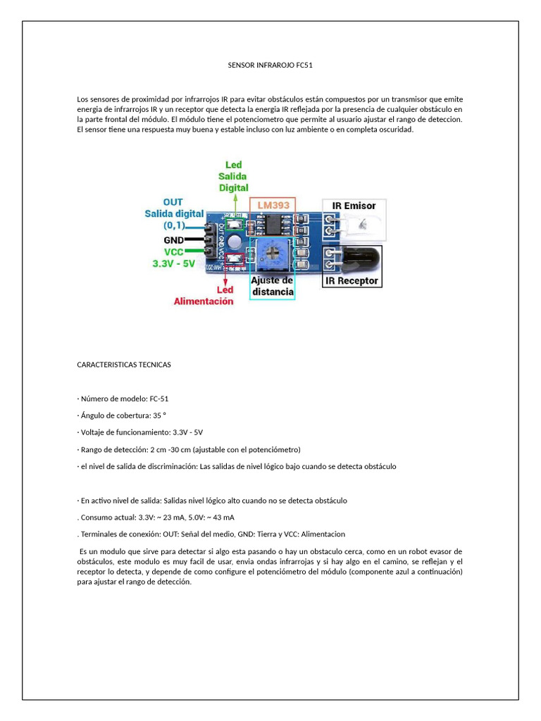 Sensor Infrarojo FC51 | PDF