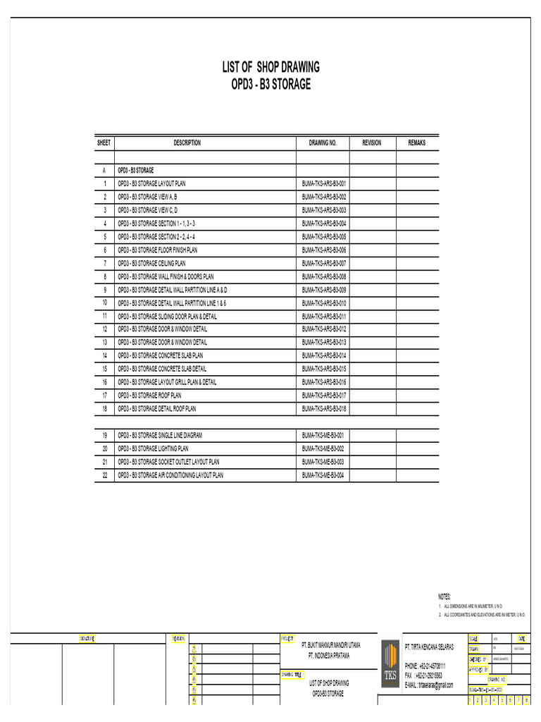 Shop Drawing Opd3 - B3 Storage | PDF | Wall | Structural Engineering