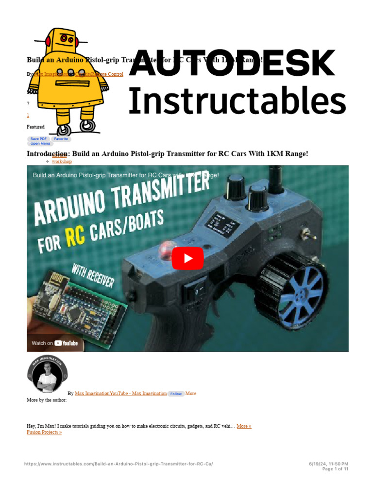 Build An Arduino Pistol-Grip Transmitter For RC Cars With 1KM Range ...