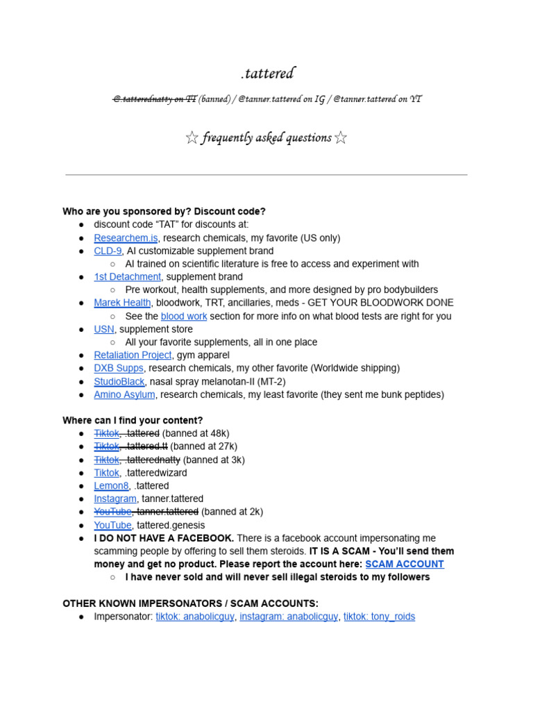 Tanner - Tattered Handbook FAQ | PDF | Estrogen | Testosterone