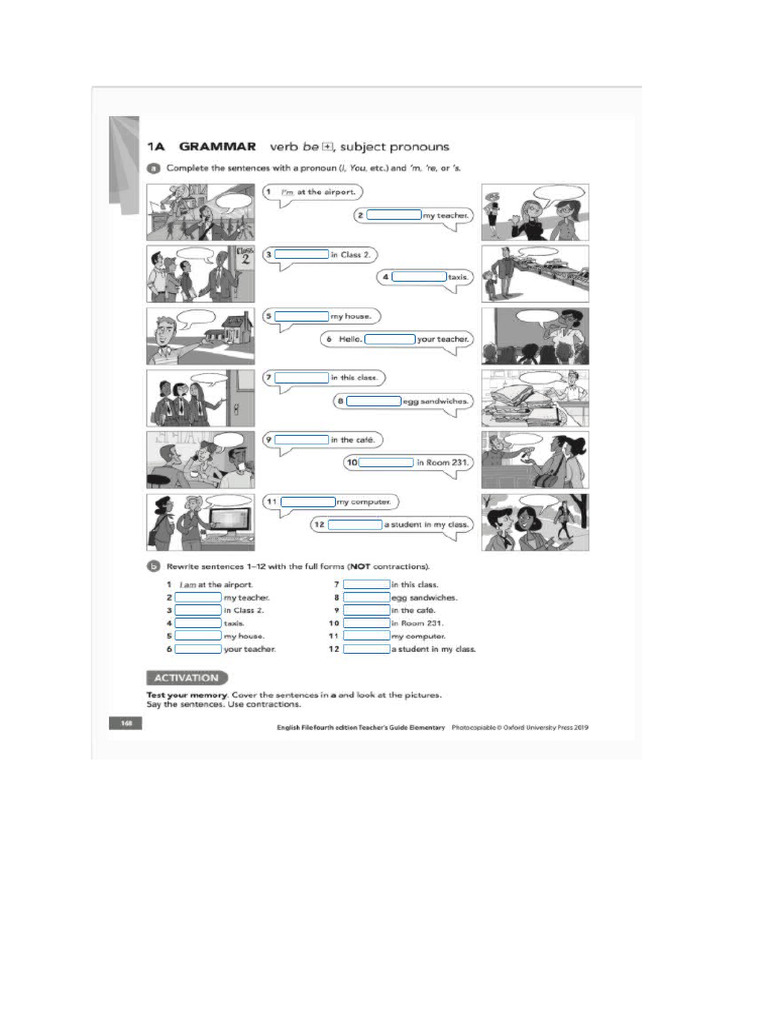 English File Unit 1 Grammar Activity | PDF