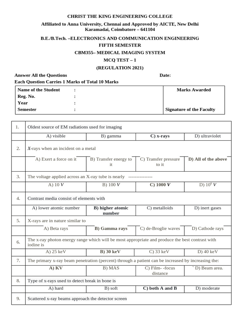 Mis Unit 1 | PDF | X Ray | Gamma Ray