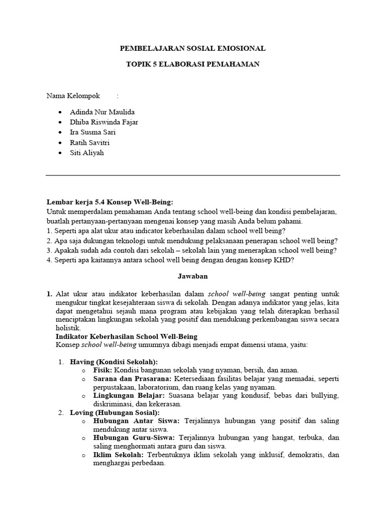Topik 5 Elaborasi Pemahaman PSE - Ratih Savitri (2001230351) | PDF | Karier & Perkembangan