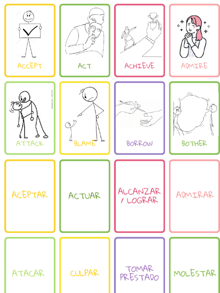 Flashcards de Verbos en Inglés PDF | PDF