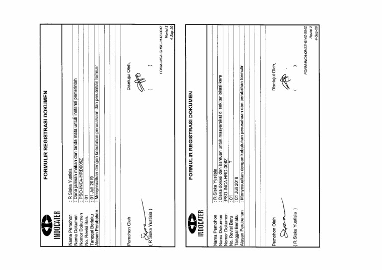 Form Dokumen Hrd Pdf