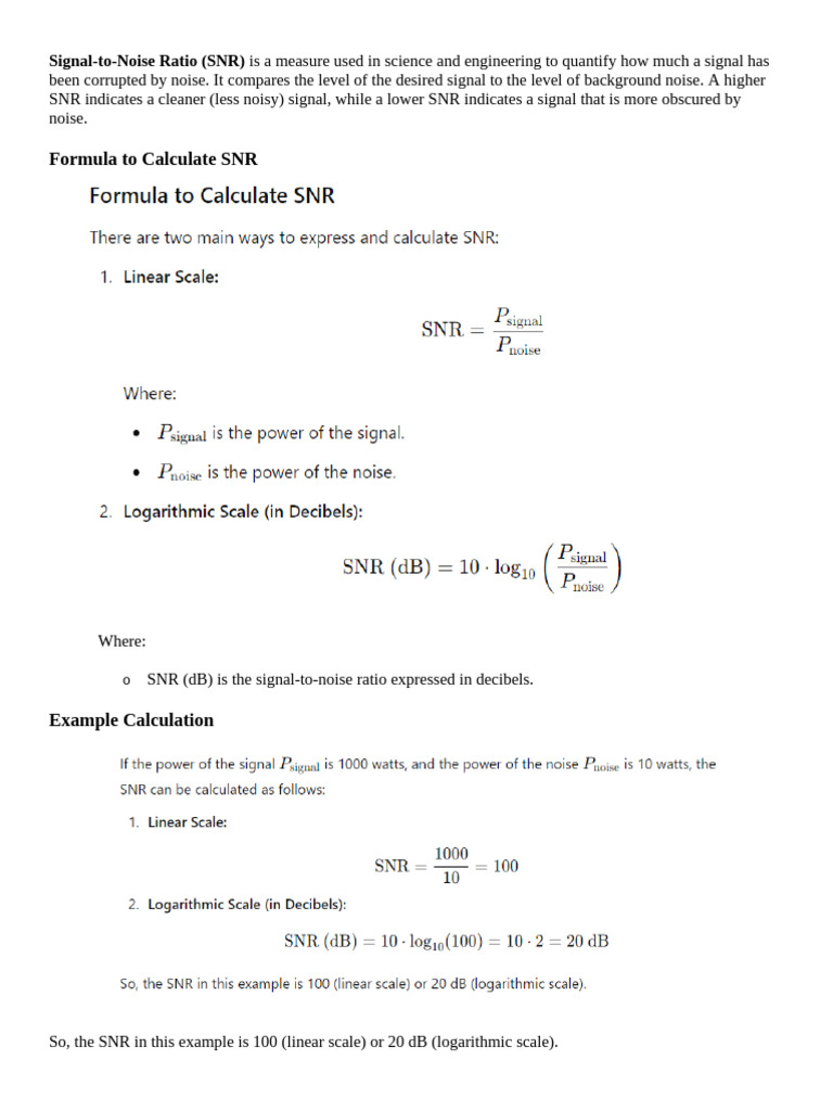 Signal to Noise | PDF | Signal To Noise Ratio | Electromagnetic Interference