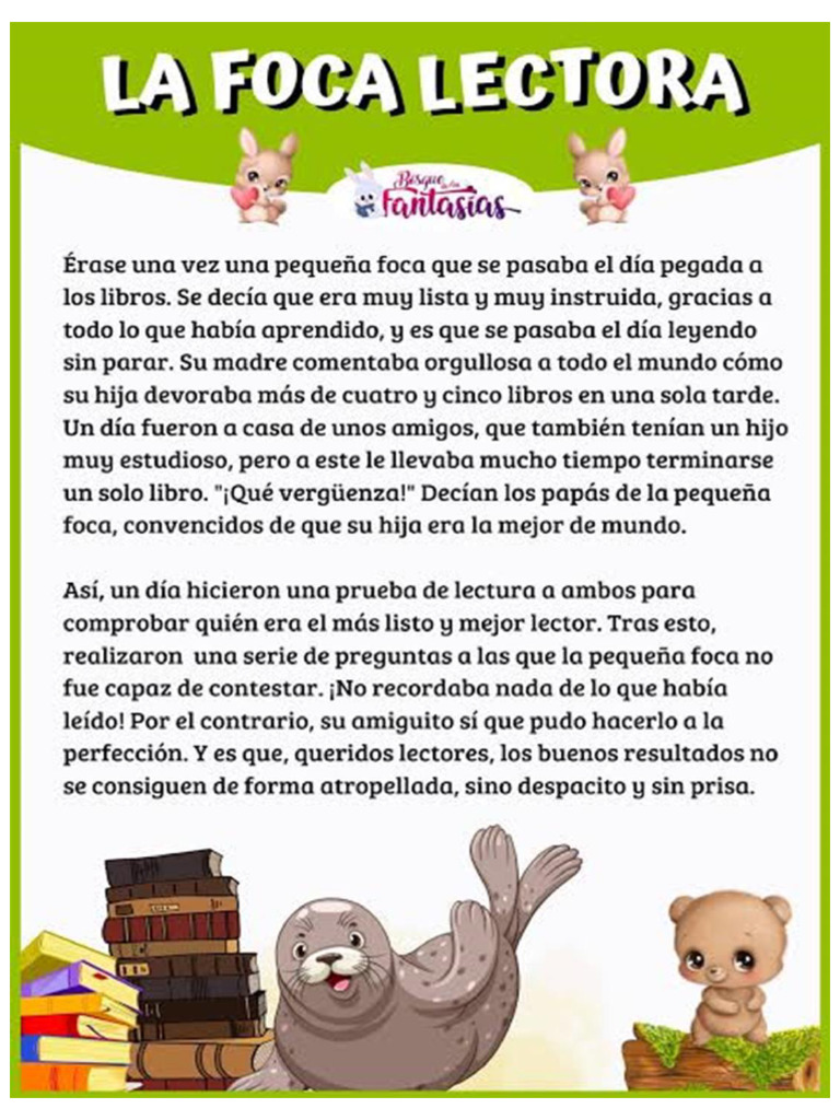 Cuento La Foca Lectora | PDF