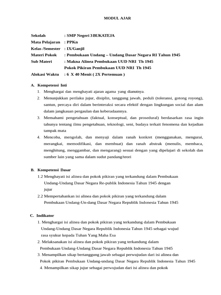 Makna Alinea Pembukaan UUD 1945 | PDF