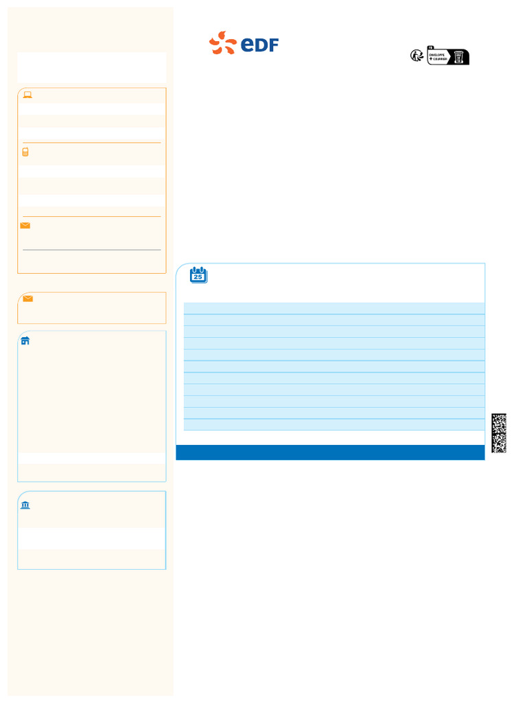 Nouveau calendrier de paiement EDF 2024 | PDF