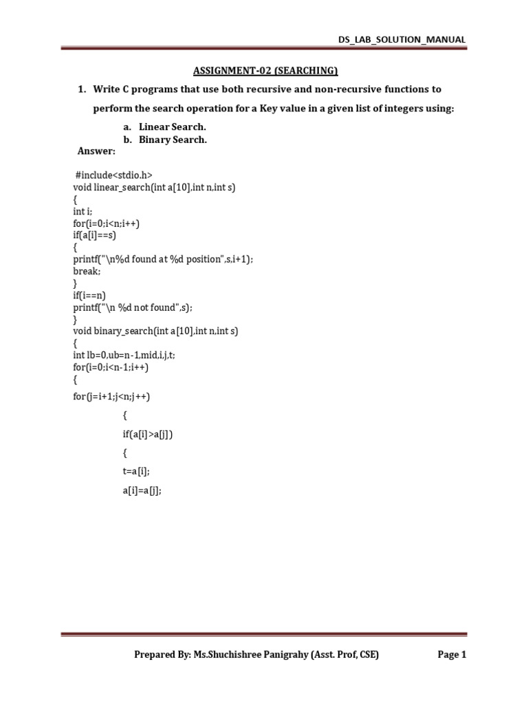 Assignment 2 Searching Pdf Computer Science Theoretical Computer Science