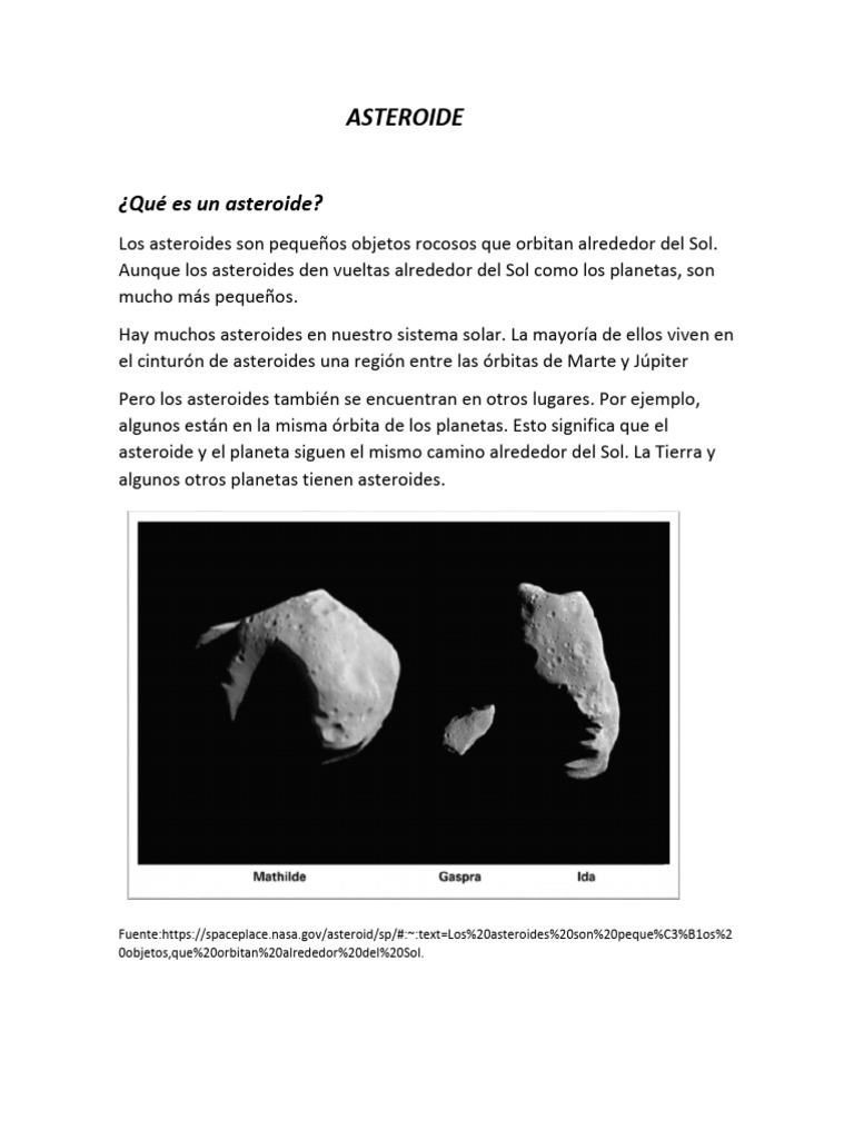 ASTEROIDE | PDF | Asteroide | Planetas