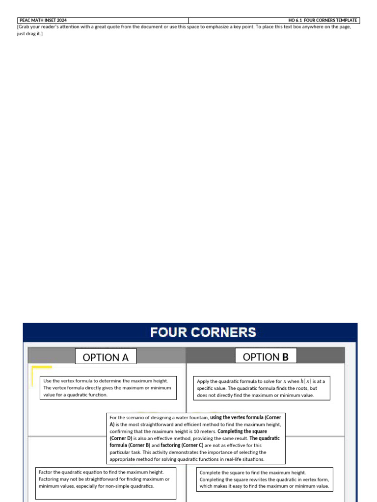 Four-Corners-Template | PDF | Teaching Methods & Materials