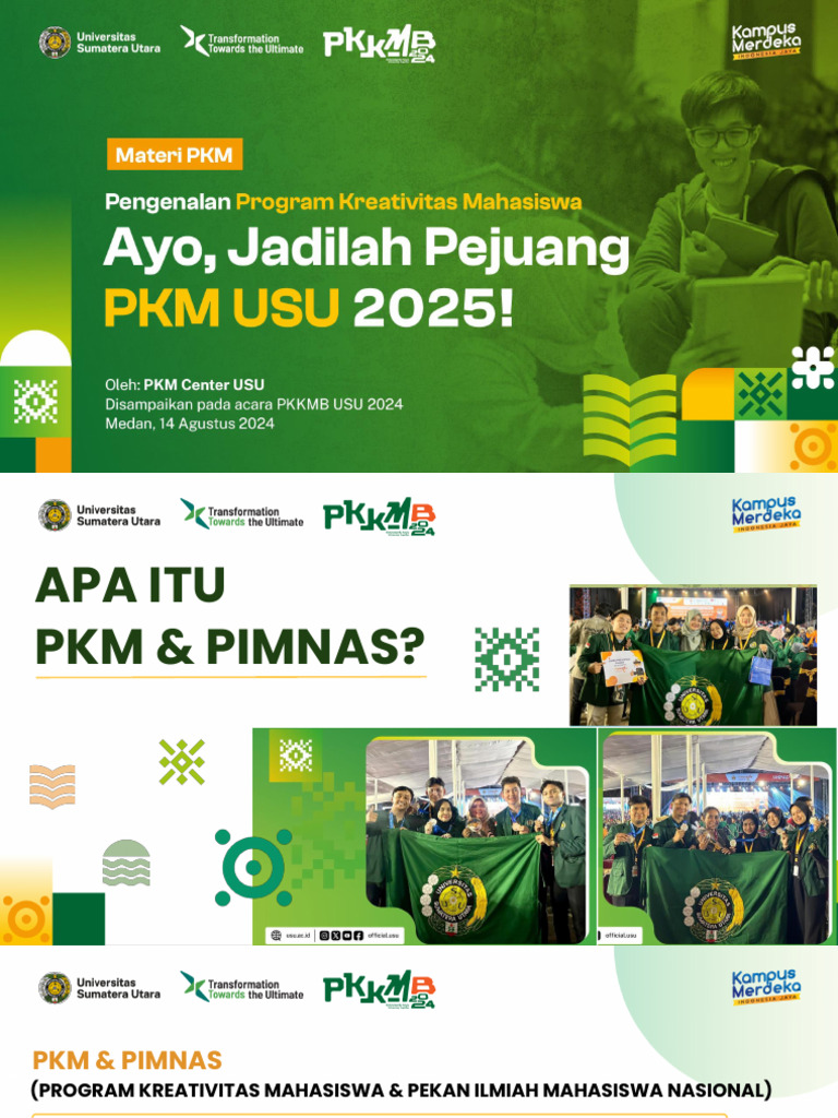 SOSIALISASI PKM - PKKMB USU 2024 (Rev. 12-8-24) | PDF