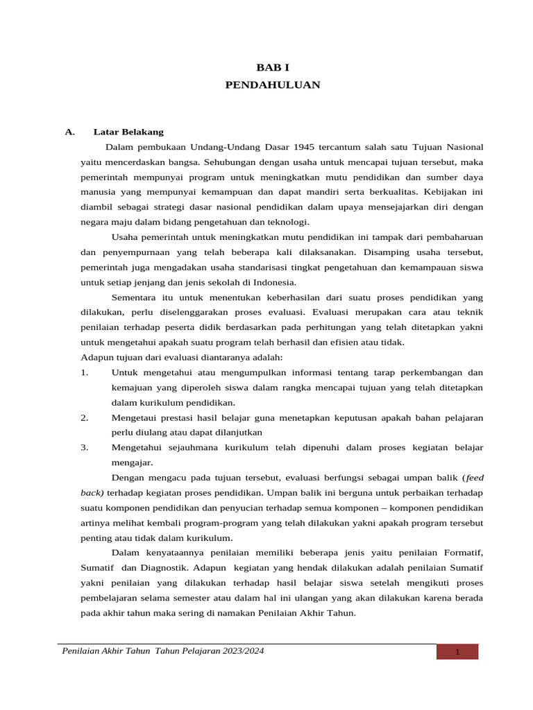 Program_Kerja_PAT Kelas 6 2024 | PDF