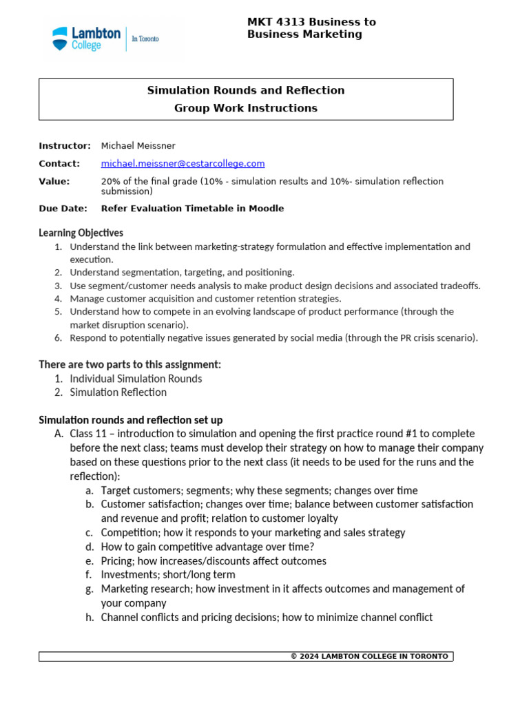 B2B Marketing Simulation Overview | PDF | Marketing | Pricing