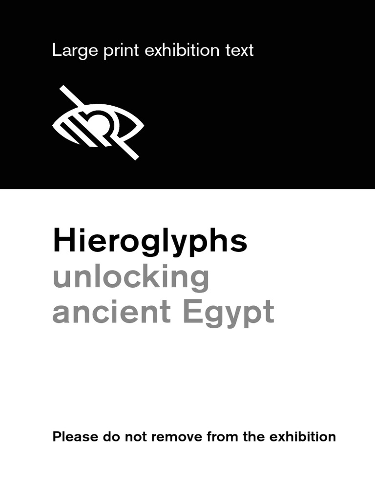 Hieroglyphs Unlocking Ancient Egypt Large Print Guide The British ...