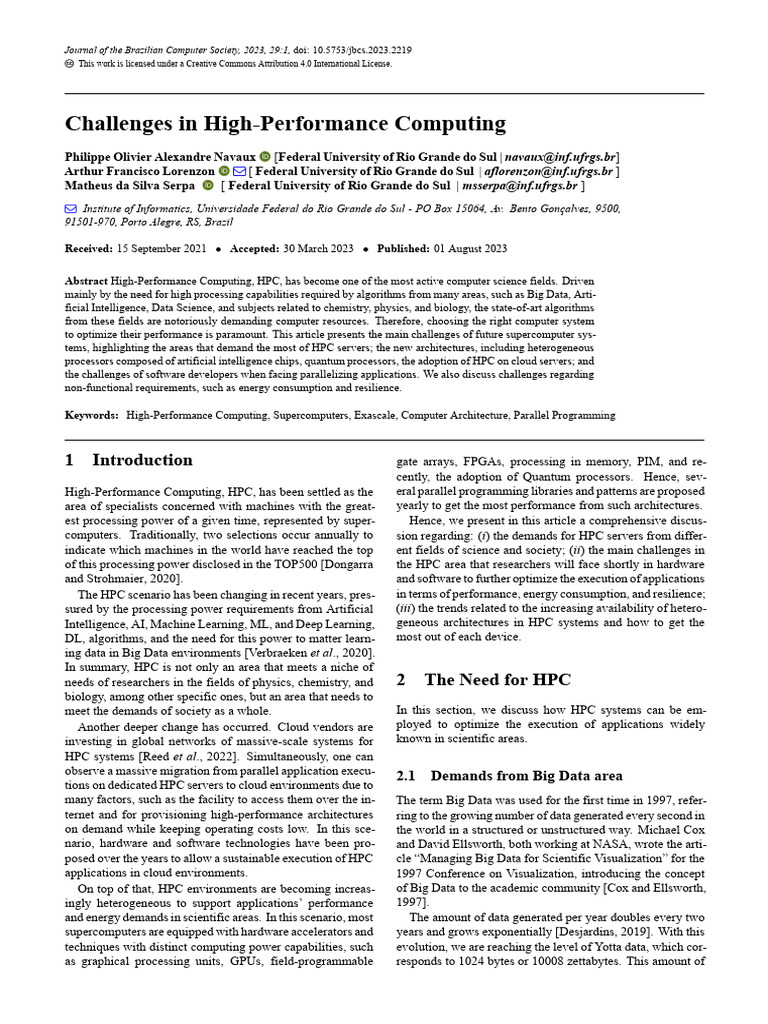 High-Performance Computing Challenges | PDF | Supercomputer | Graphics Processing Unit